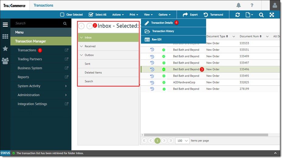 Viewing Transaction Details